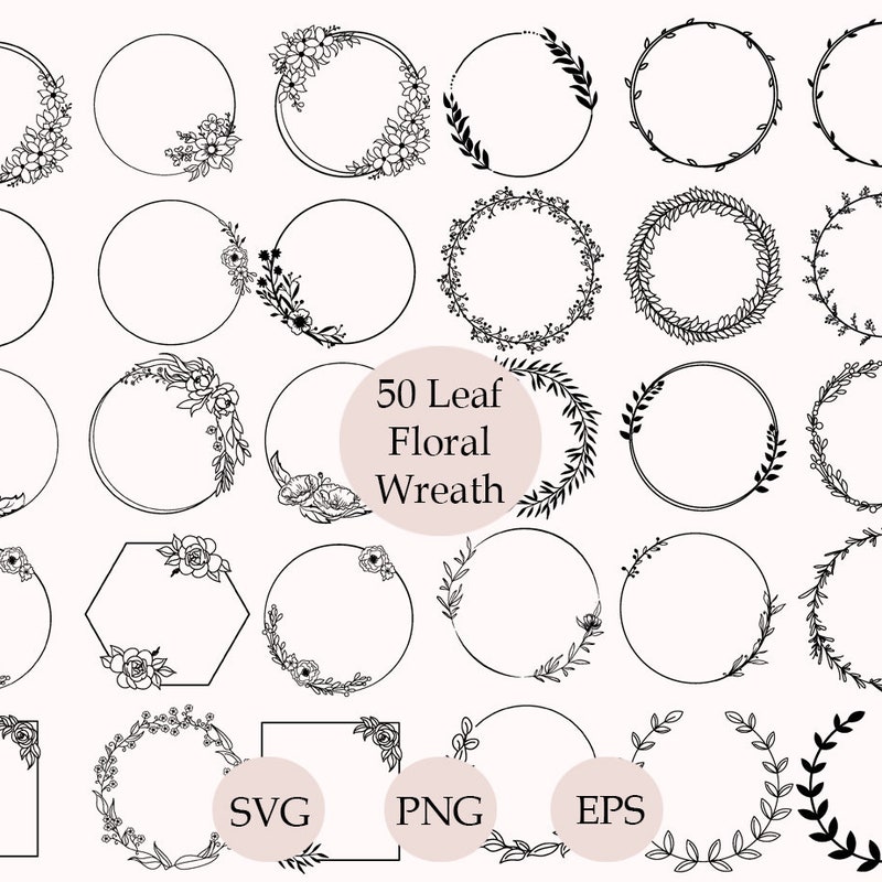 Monogram Wreath Designs - Etsy
