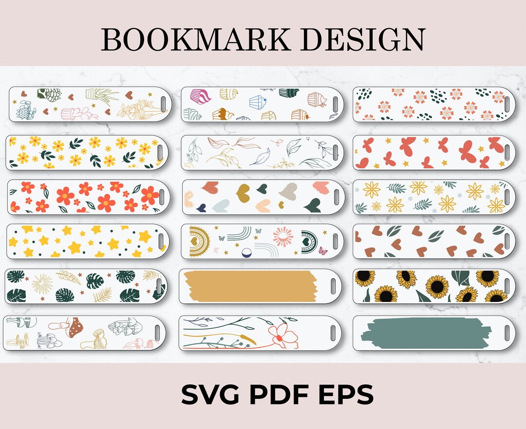 Bookmark Svg Bundle, Bookmark Template Svg, Boho Bookmark Design ...