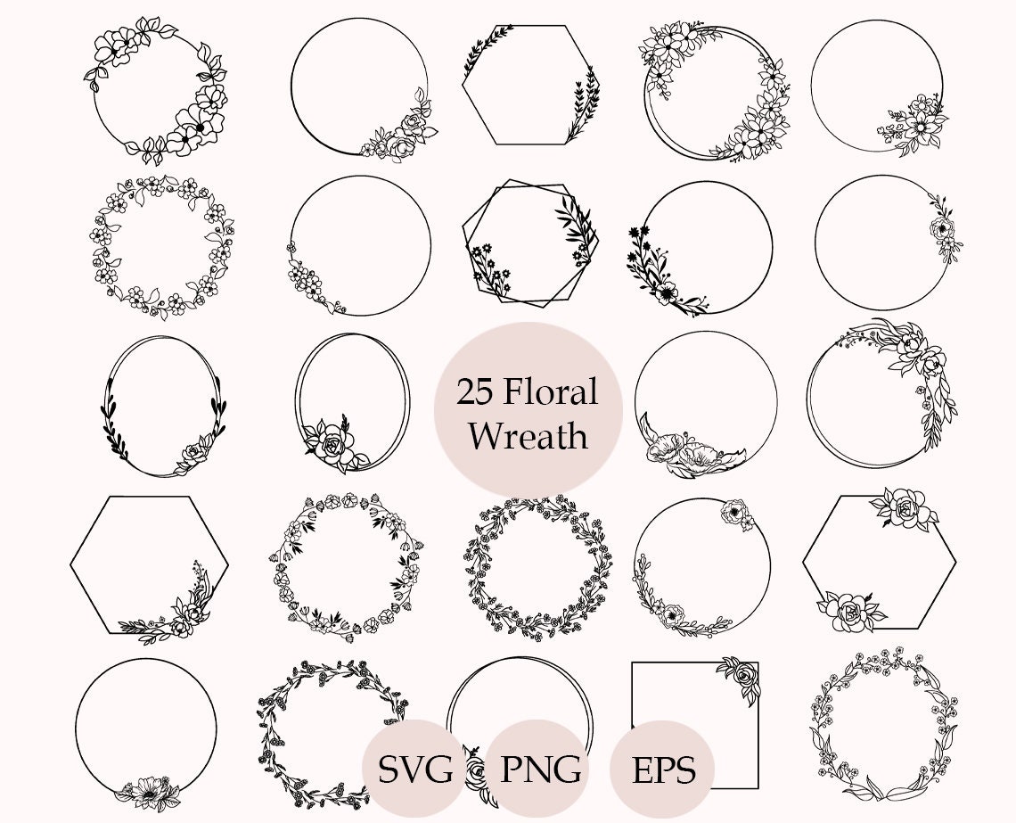 Krans Svg Bundel Bloemenkrans Svg Cirkel Frame Svg - Etsy Nederland
