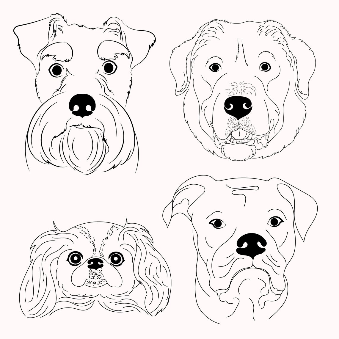 63 Dog Breed Svg Bundle, Dog Face Svg Icon, Dog Head Svg, Silhouette ...