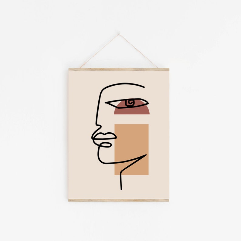 Abstract Female Face Drawing One Line Art Woman Face Line Art | Etsy