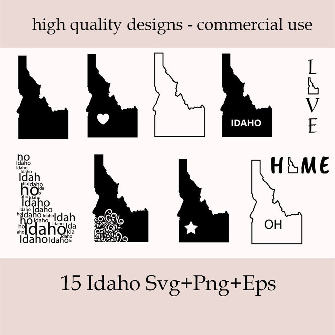 Idaho SVG Bundle, Silhouette, Idaho State Clipart, Idaho Home Svg ...