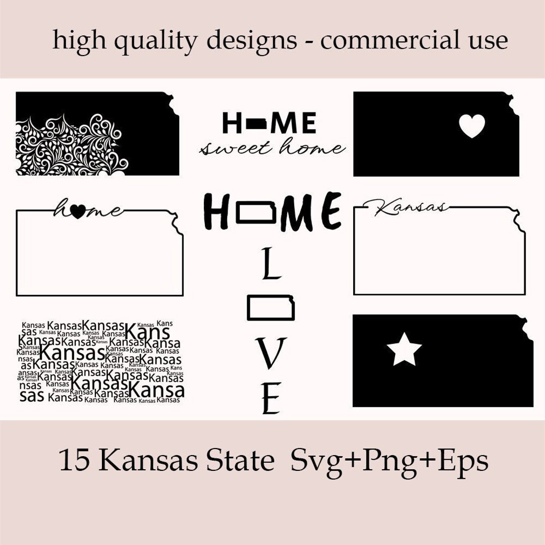 Kansas State SVG, Kansas Clipart, Kansas Map Svg, Kansas Outline ...