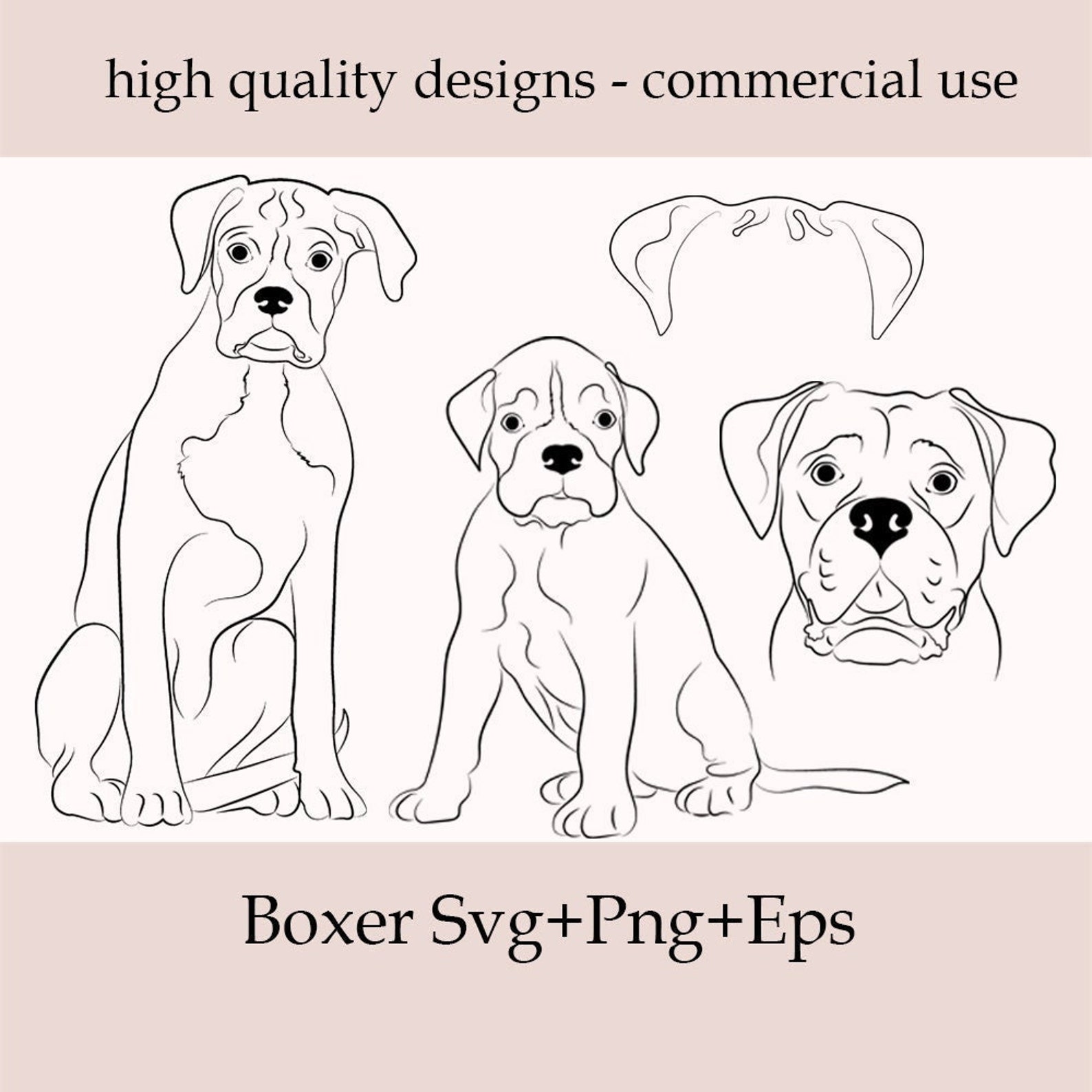 Boxer Svg Boxer Dog Mom Svg Boxer Dog Png Cut Files for - Etsy