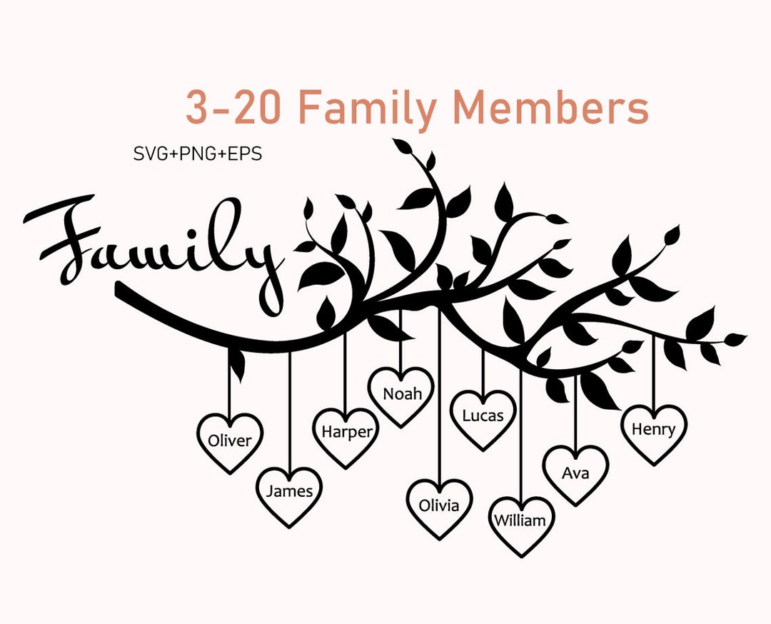 Family Tree Svg 3-20 Members, Family Branch Svg File, Tree of Life Svg ...