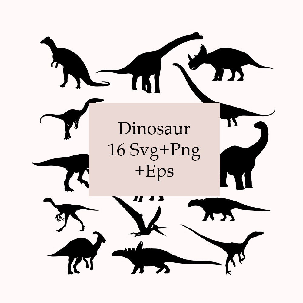Dinosaur Svg Bundle Kids Dinosaur Png Dinosaur Silhouette - Etsy