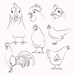 Chicken SVG Bundle, Hand Drawn Hen SVG, Rooster SVG, Farm Animal Svg ...