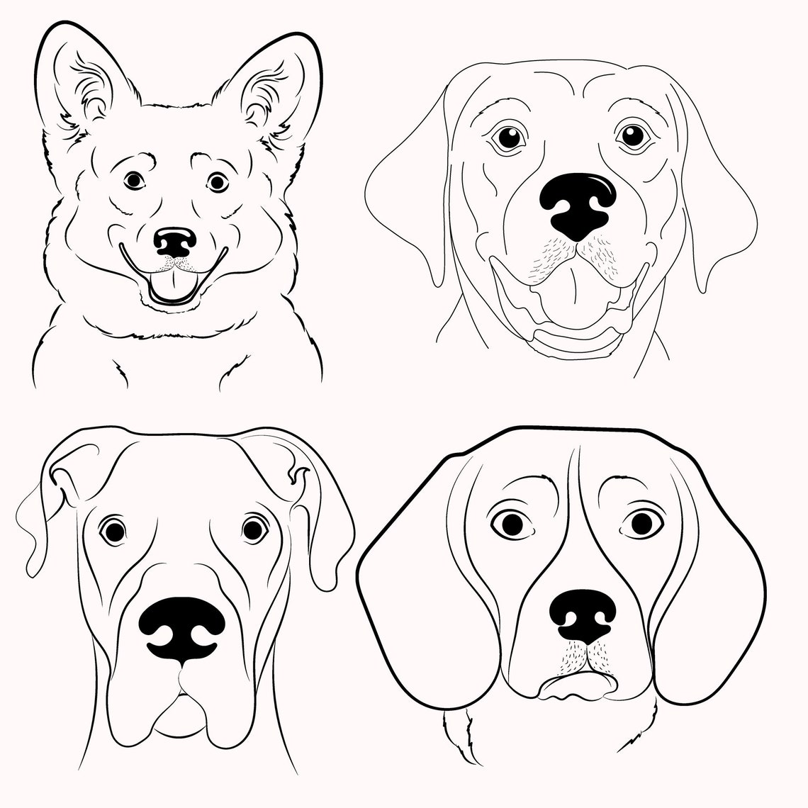 63 Dog Breed Svg Bundle Dog Face Svg Icon Dog Head Svg - Etsy UK