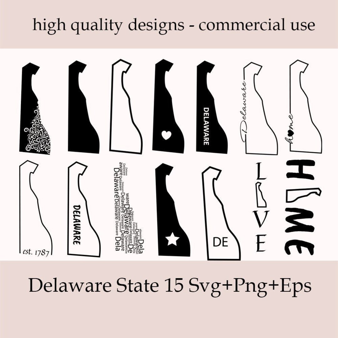 Delaware SVG, Delaware State Svg, Silhouette, Cut Files for Cricut ...