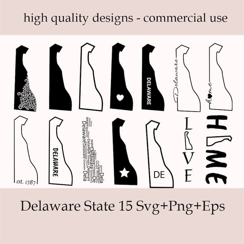 Delaware SVG, Delaware State Svg, Silhouette, Cut Files for Cricut ...
