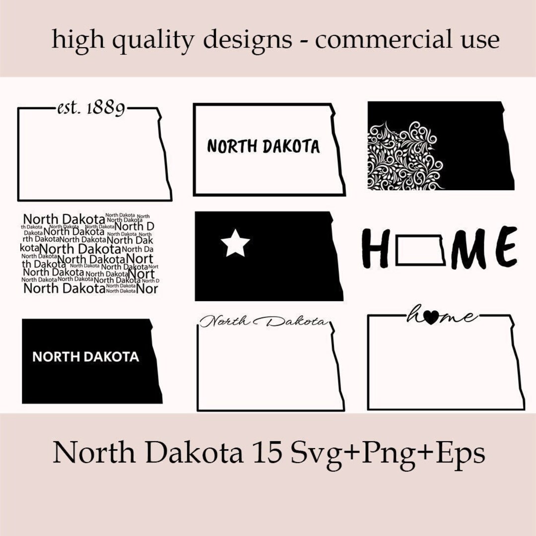 North Dakota SVG, North Dakota State Svg, Silhouette, North Dakota ...