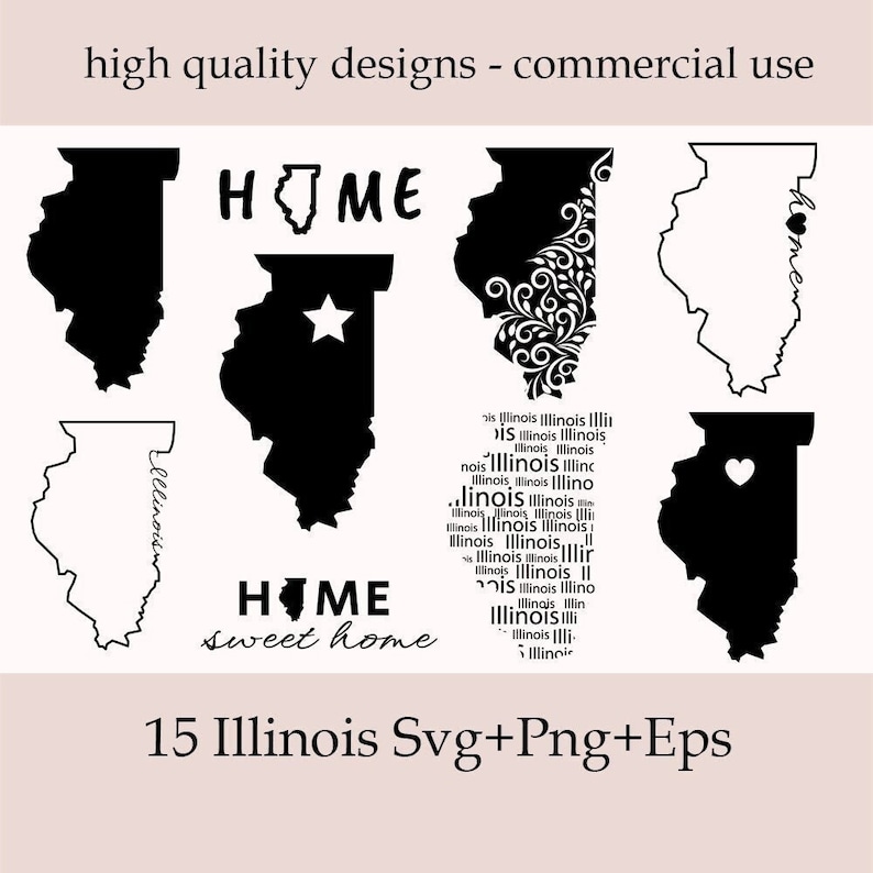 Illinois SVG Bundle Illinois State Png Cut File Cricut - Etsy