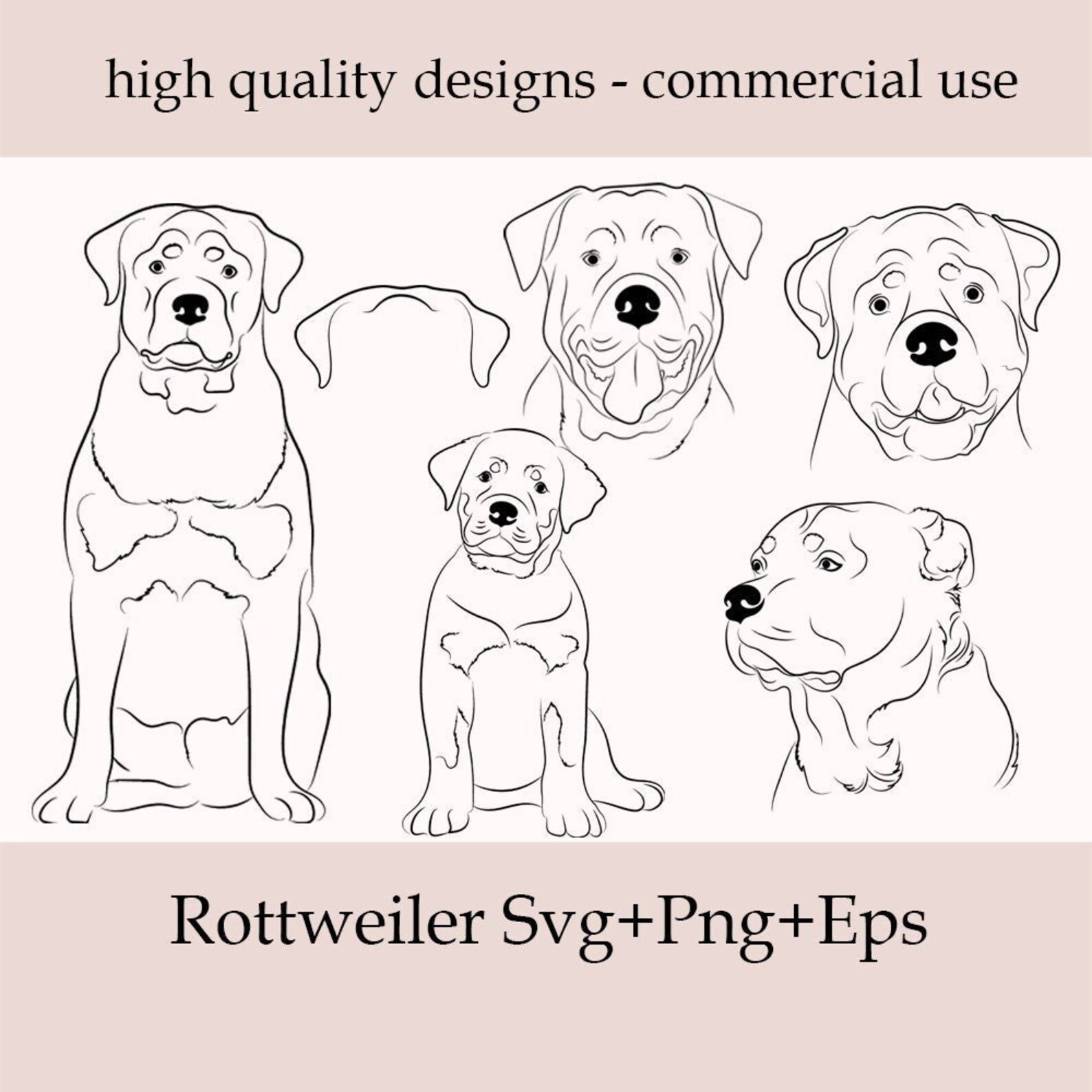 Rottweiler Svg, Rottweiler Svg Bundle, Puppy Rottweiler, Rottweiler Mom ...