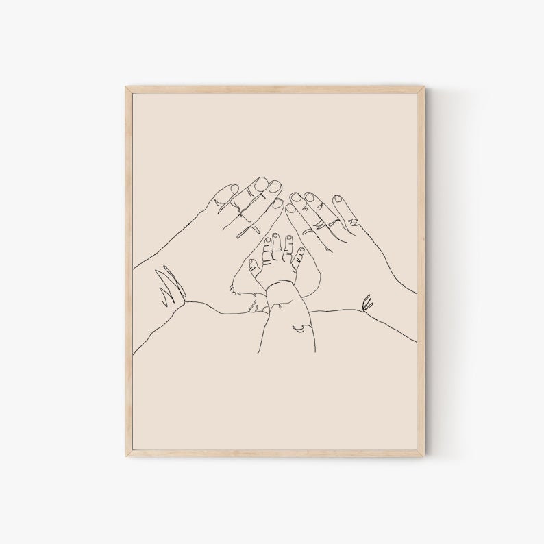 Painting Art & Collectibles One Line Family Portrait original etna.com.pe