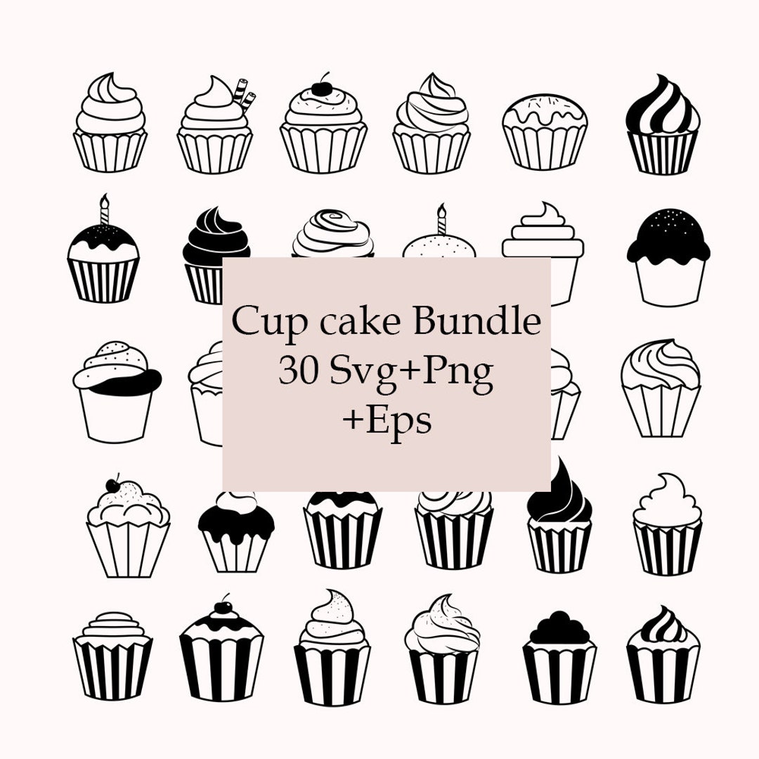 Cupcake Svg Bundle, Muffin SVG, Muffin Cut File, Bakery, Birthday ...