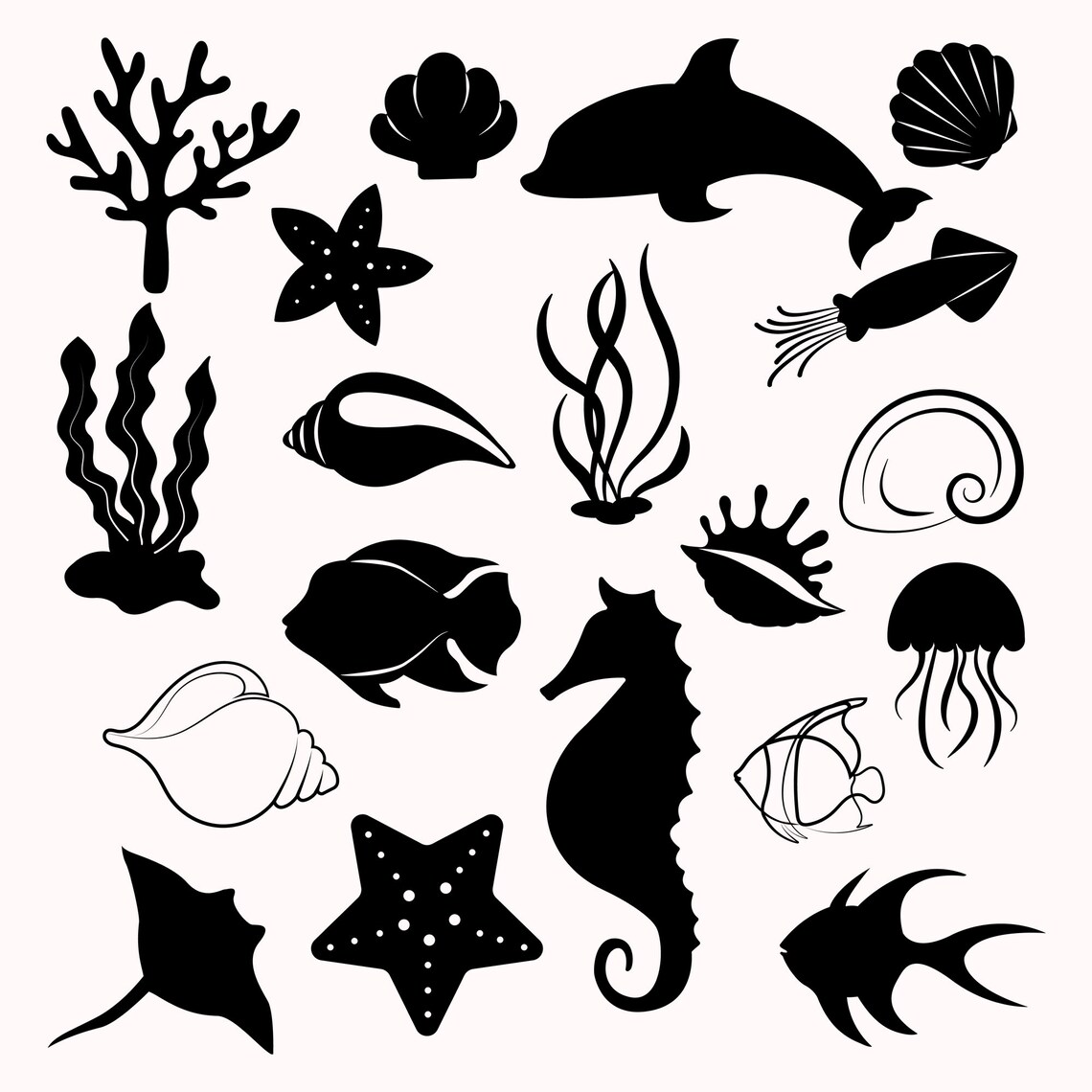 Ocean Animals Svg Beach Svg Bundle Ocean Svg Sea Life Svg - Etsy