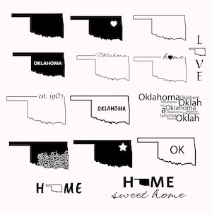 Oklahoma SVG Bundle, Silhouette, Oklahoma State Clipart, Oklahoma Home ...