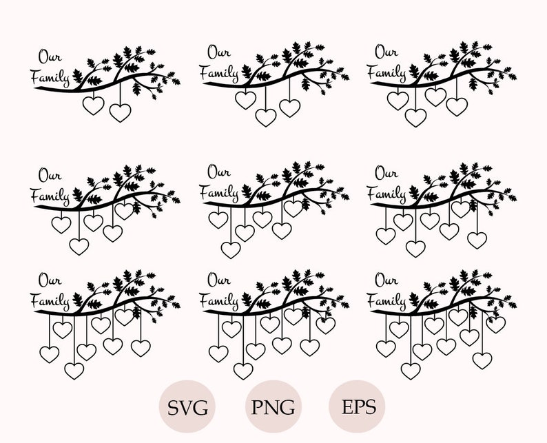 Family Tree Svg 2-10 Members Family Branch Svg Family - Etsy