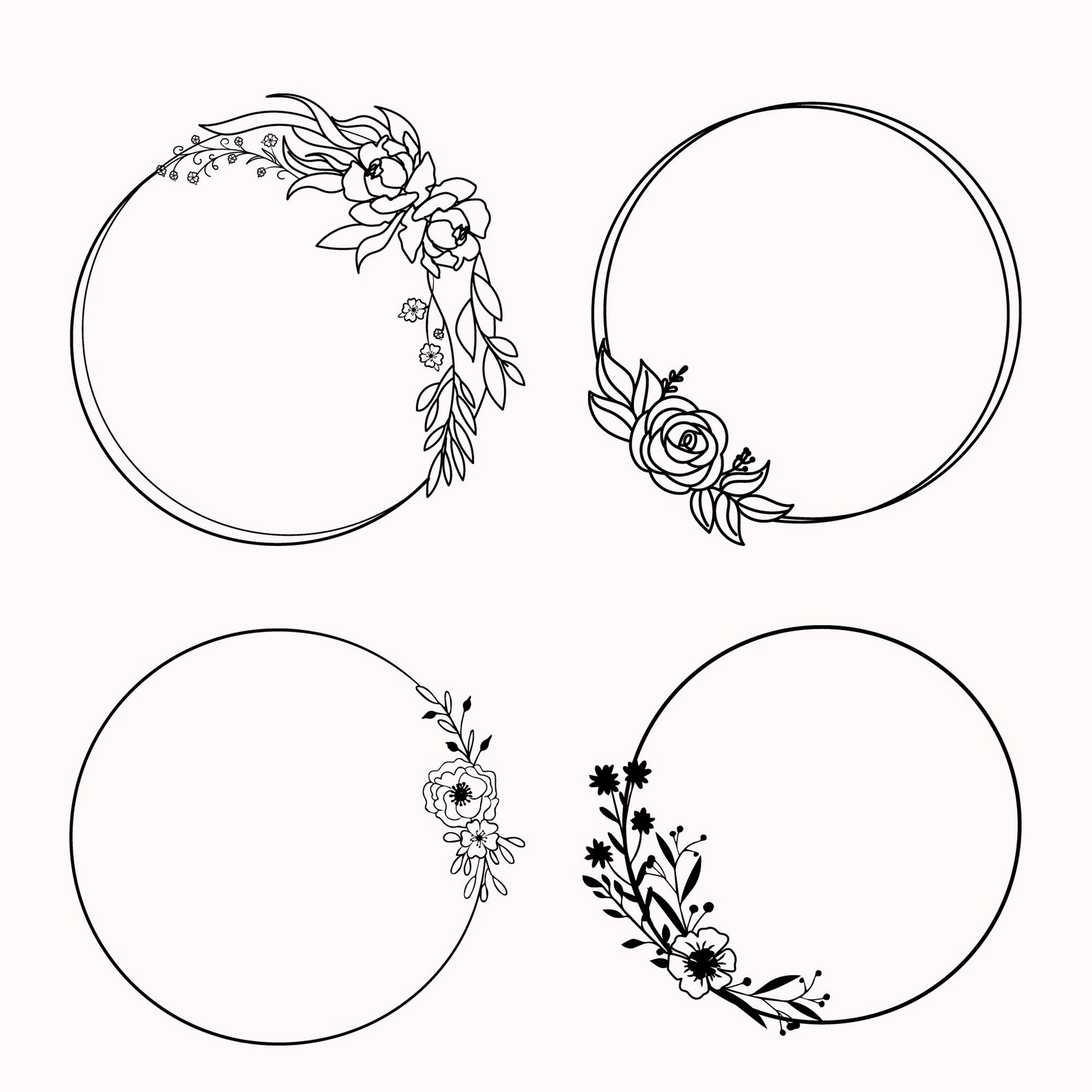 Krans Svg Bundel Bloemenkrans Svg Cirkel Frame Svg - Etsy Nederland