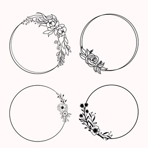 Wreath Svg Bundle, Floral Wreath Svg, Circle Frame Svg, Wedding Wreath ...
