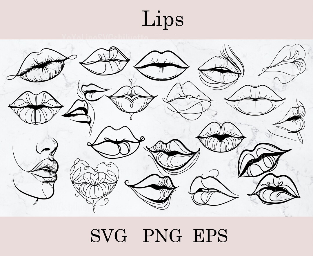 Lips Svg Bundle, Kiss Svg, Biting Lips Svg, Love Svg, Valentine's Day ...