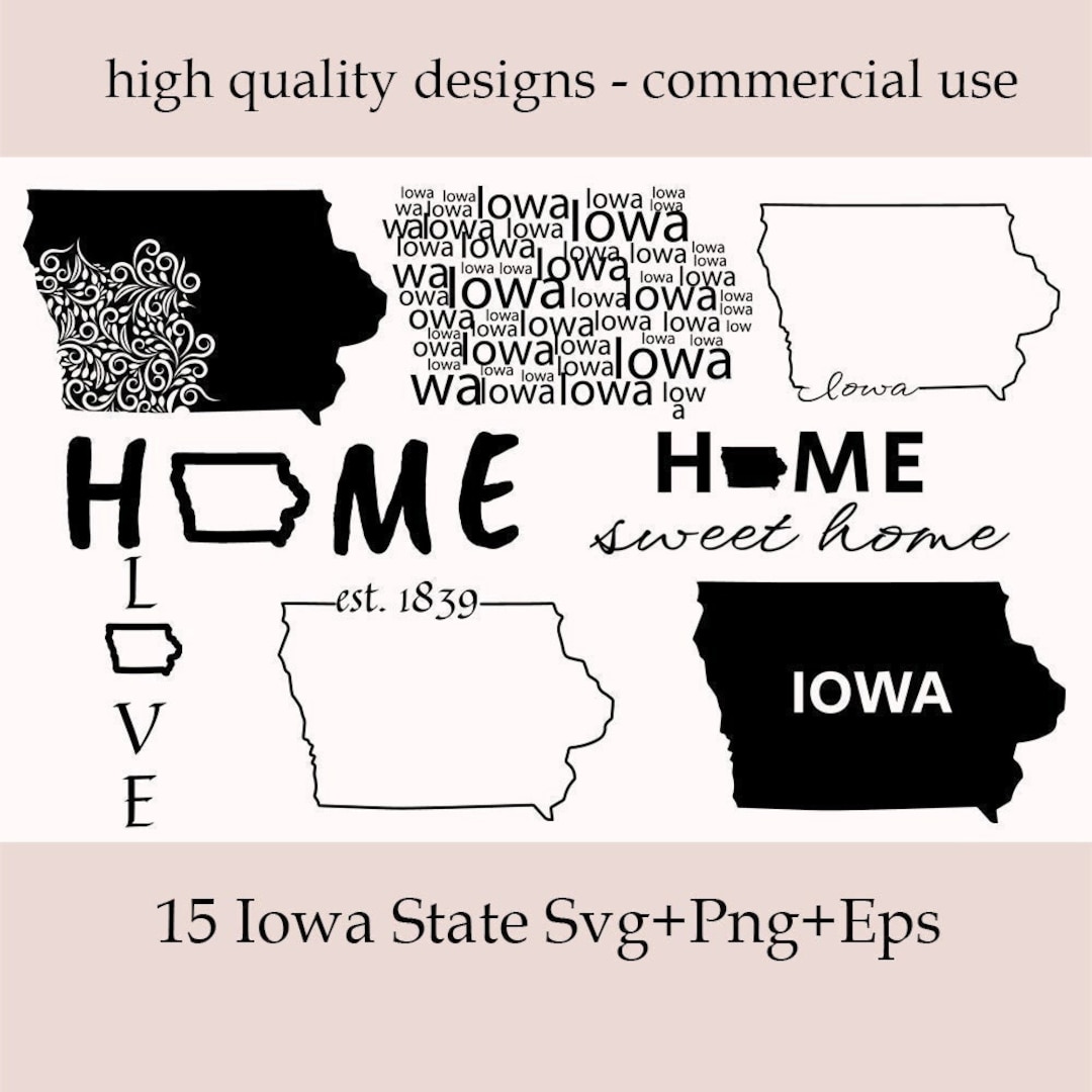 Iowa State SVG, Silhouette, Iowa Outline, Cut File for Cricut, Iowa ...