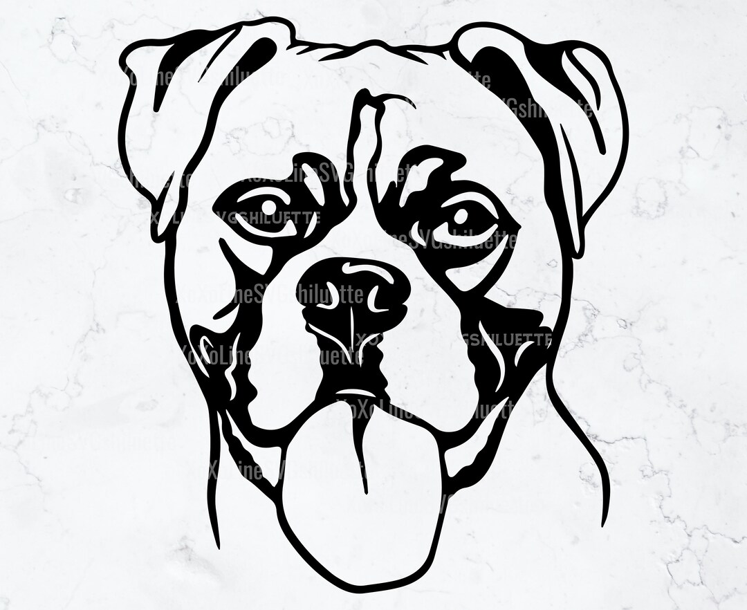 Boxer Head SVG, Boxer Dog Svg, Boxer Clipart, Files for Cricut, Cut ...