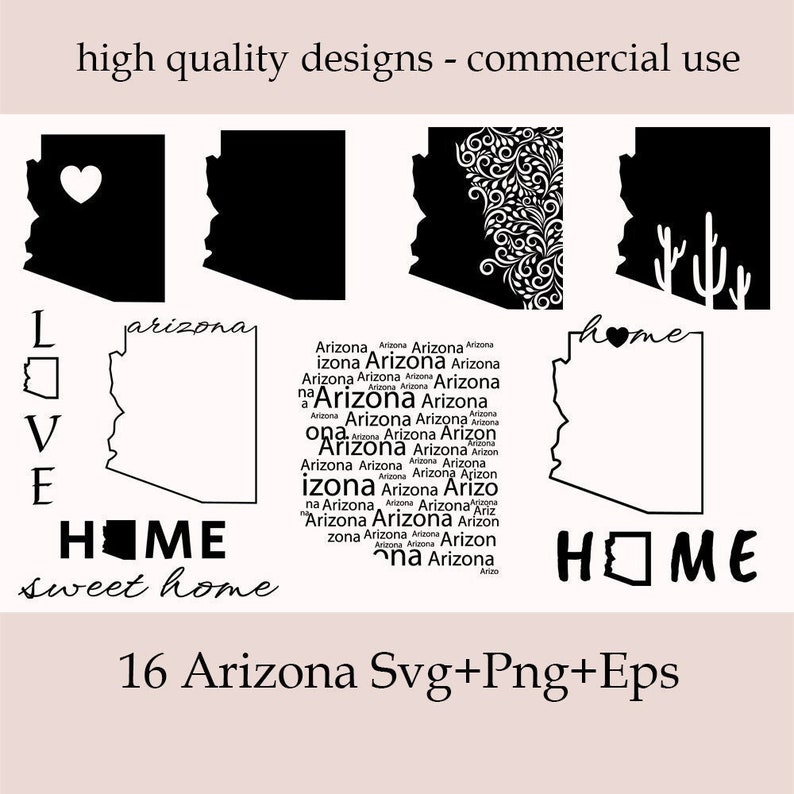 Arizona Svg Bundle Cut File for Cricut & Silhouette Clip - Etsy