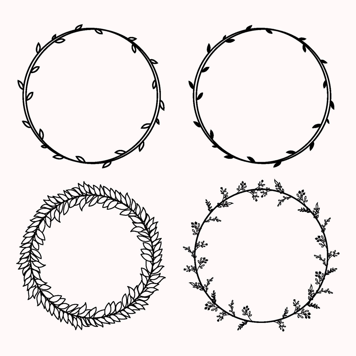 Wreath Svg Bundle, Floral Wreath Bundle, Circle Svg Bundle, Leaf Circle ...