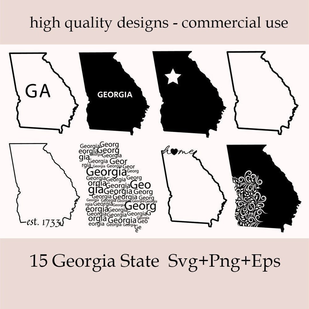 Georgia State SVG, Georgia Clipart, Silhouette, Georgia Outline, Cut ...