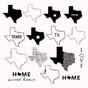 Texas Svg Bundle, State of Texas Outline Png, Texas Clip Art, Cut Files ...