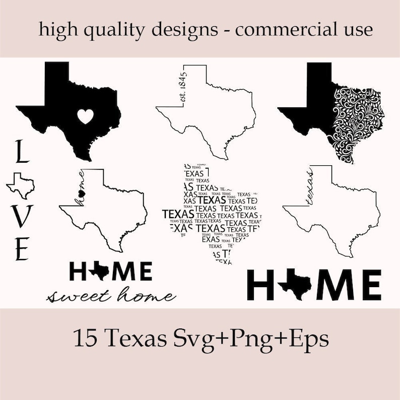Texas Svg Bundle State of Texas Outline Png Texas Clip Art - Etsy