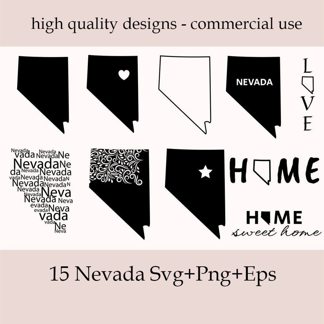 Nevada SVG Bundle, Silhouette, Nevada State Clipart, Nevada Home Svg ...