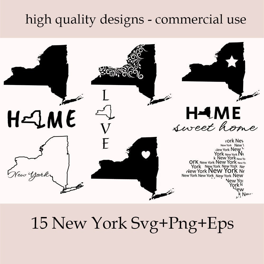 New York Svg Bundle, NY Svg Cut File, NY Clipart, Cricut, Silhouette ...