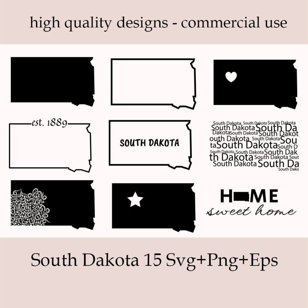 South Dakota SVG, South Dakota State Svg, Silhouette, South Dakota ...