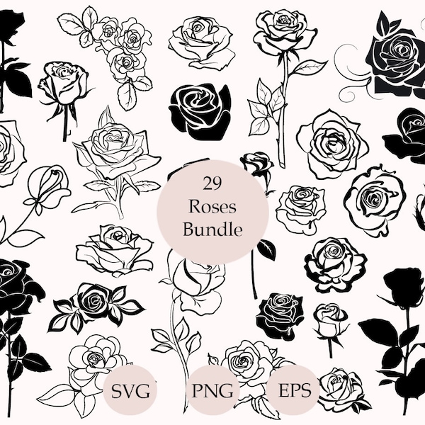 Roses Svg - Etsy