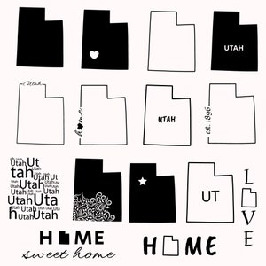 Utah SVG Bundle, Silhouette, Utah State Clipart, Utah Home Svg, Utah ...