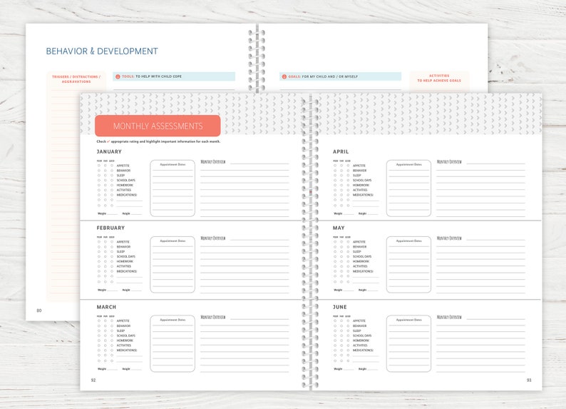 Child Medical Diary / ADHD Diary / 2021 Dated Symptom Tracker | Etsy