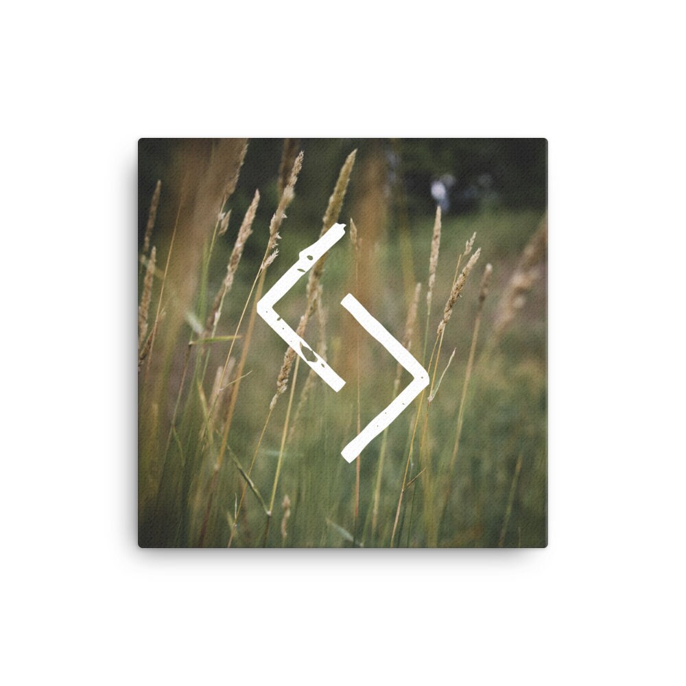 Jera Viking Rune Art, Elder Futhark Canvas, Scandinavian Gifts, Asatru ...