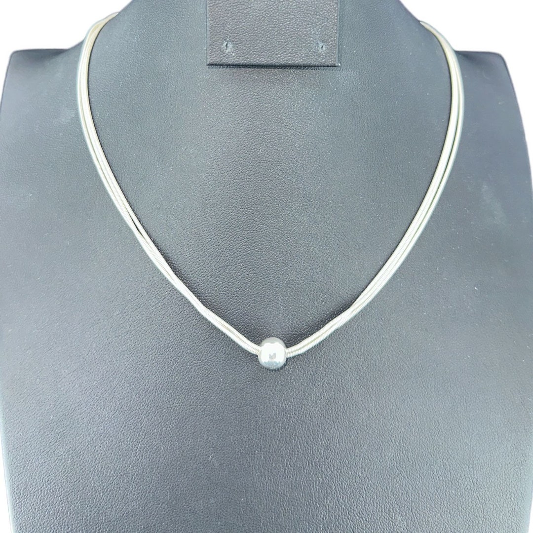 Silpada Three Strands Sterling Silver Snake Chain W/ Ball Bead Pendant ...