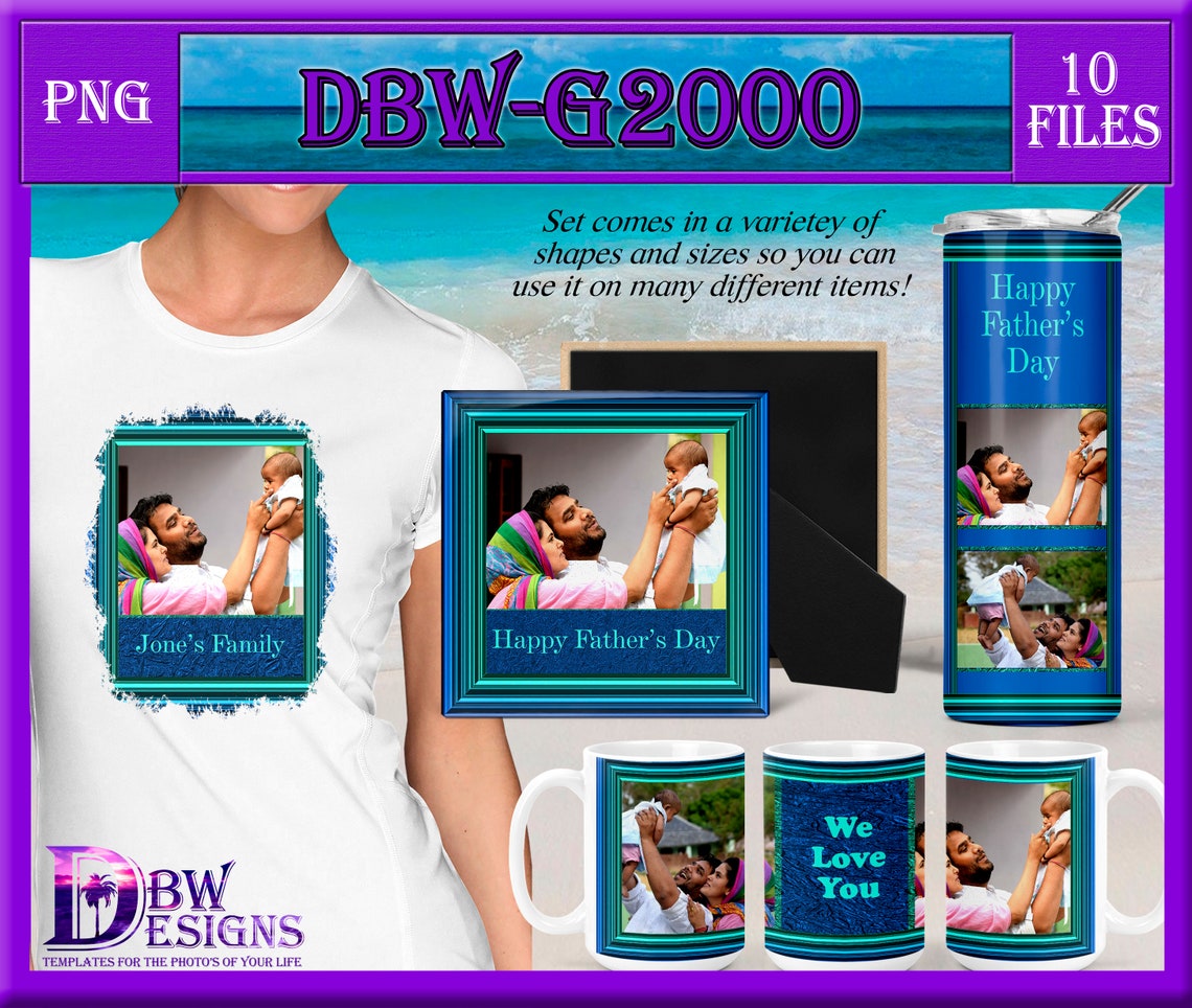 Father's Day Photo Template DIGITAL Design Elegant Frame | Etsy