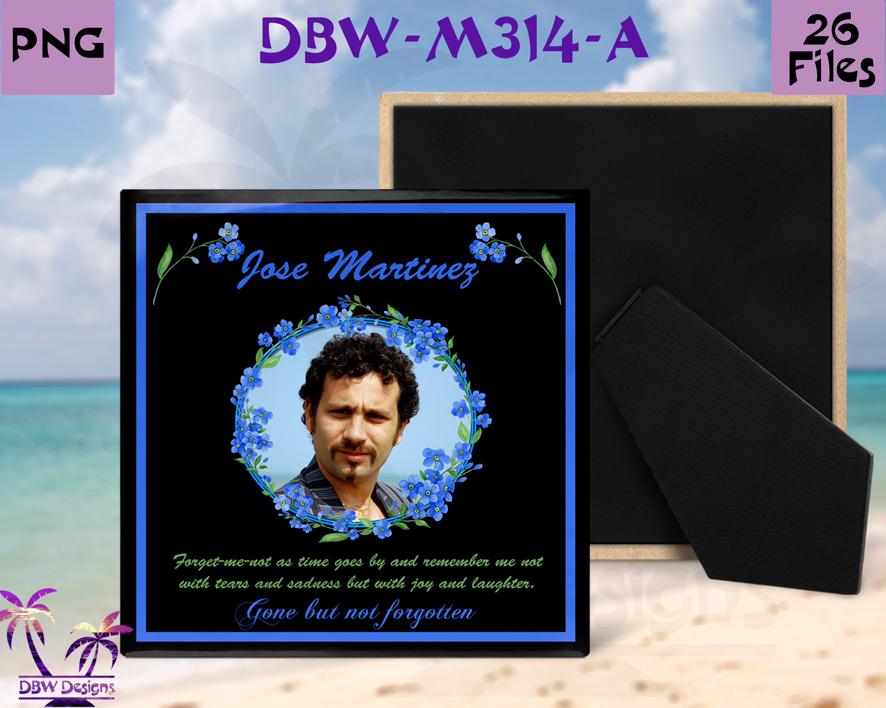 Forget Me Not Memorial Photo Template Digital Download MEGA | Etsy