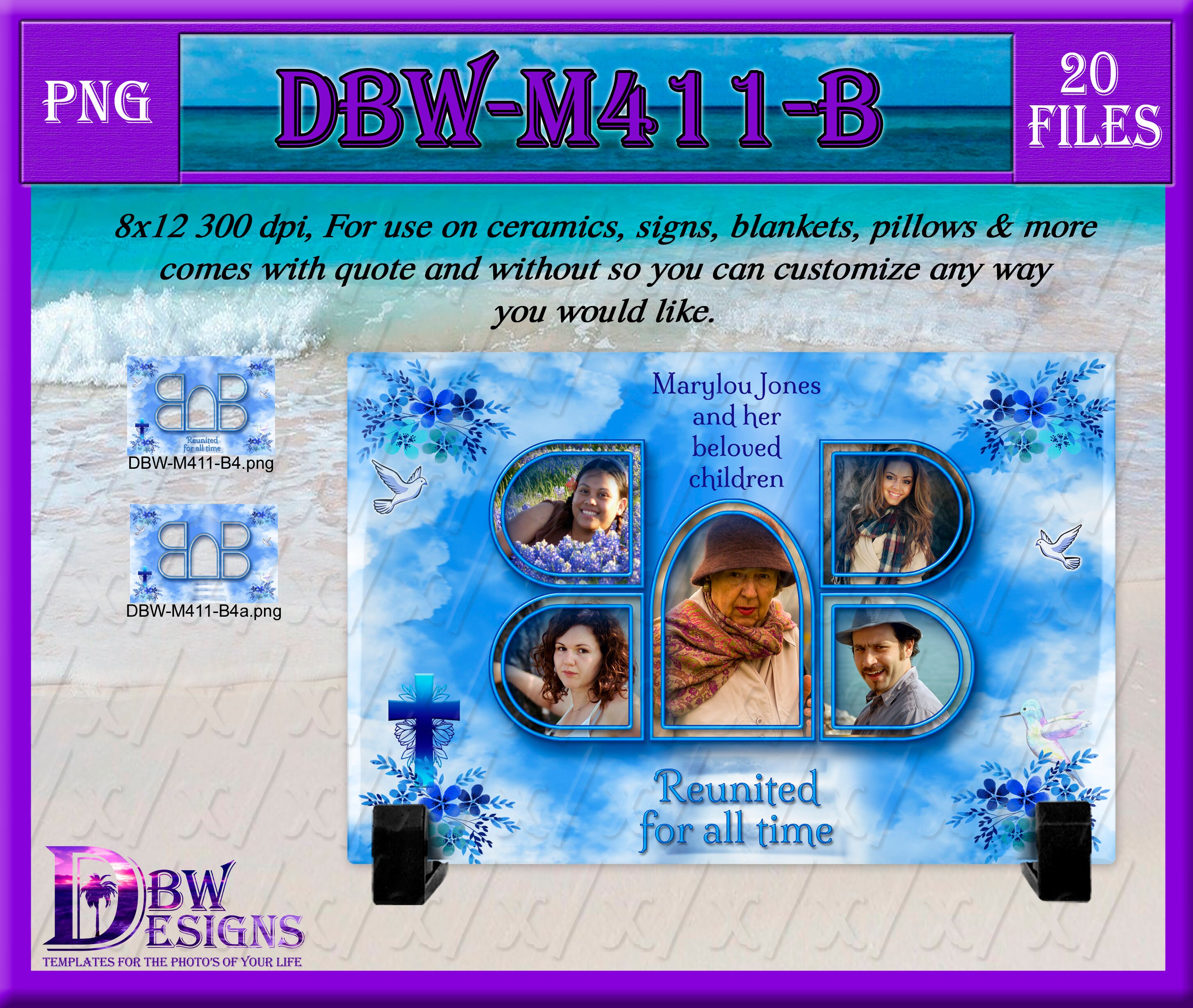 Memorial Photo Template Digital Download Design Heavenly - Etsy