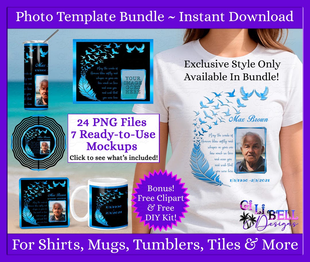 Winds of Heaven Poem Sublimation Memorial BUNDLE Png Digital Design ...