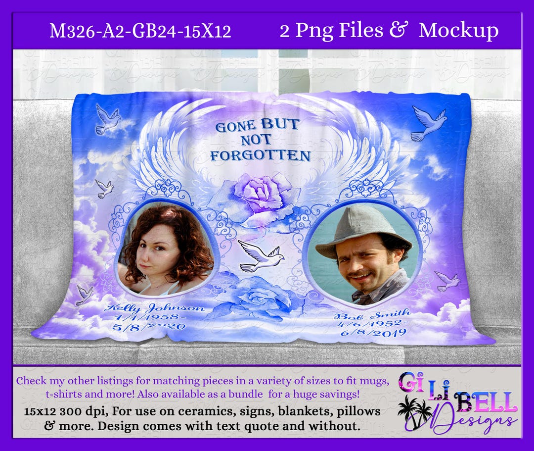 Memorial Sublimation DIGITAL Design With Watercolor Roses and Angel ...