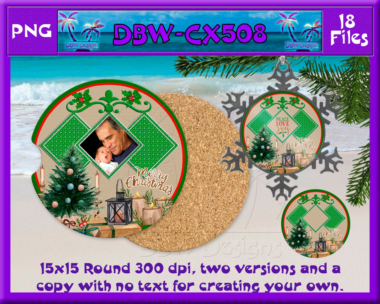 Vintage Christmas Photo Template Digital Design Retro Presents - Etsy