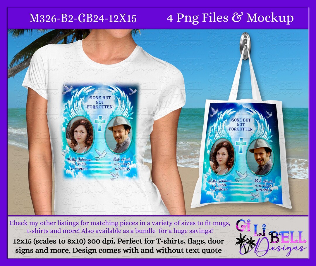 Angel Wings Memorial Sublimation DIGITAL Design Blue 12x15 PNG T-shirts ...