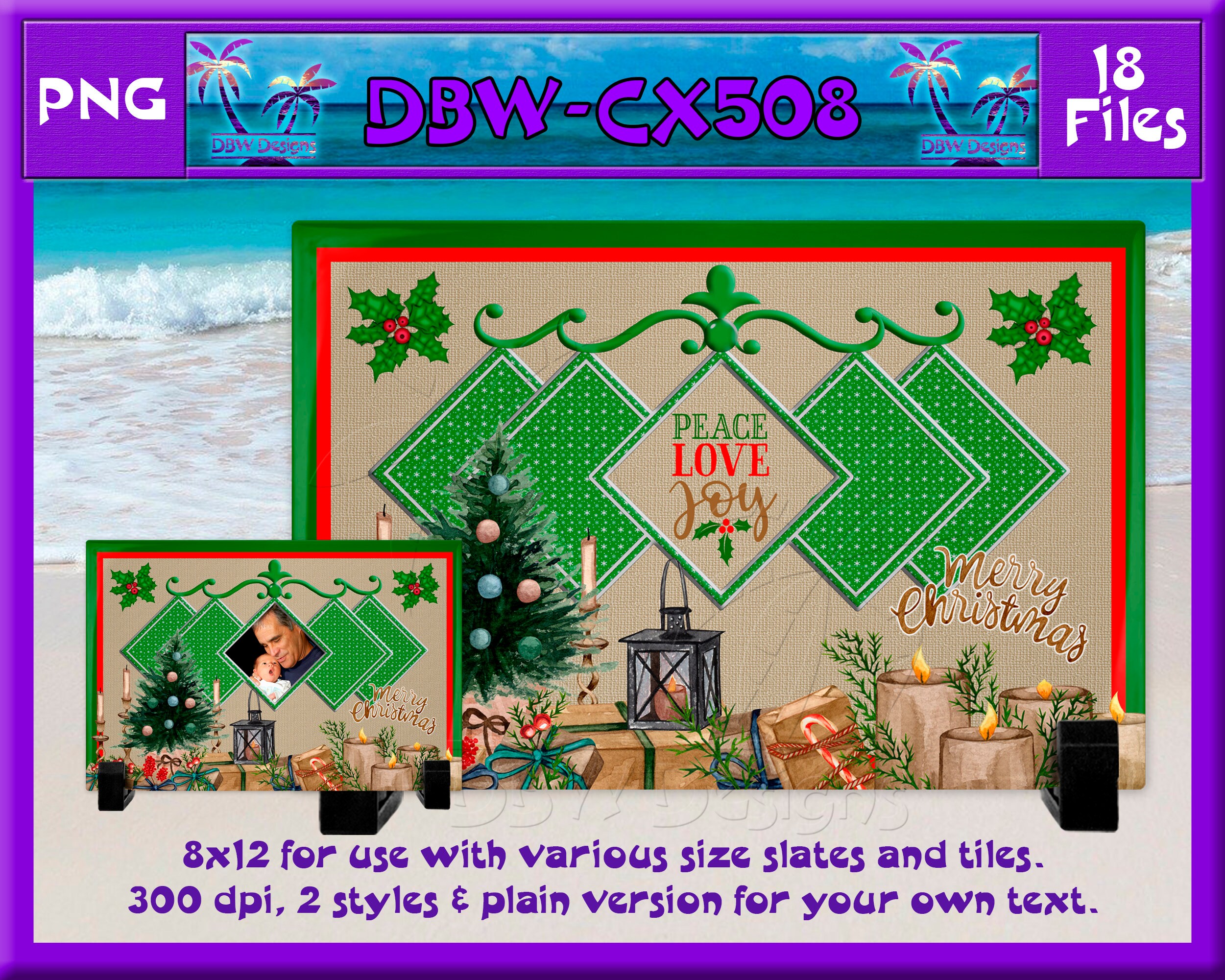 Vintage Christmas Photo Template Digital Design Retro Presents - Etsy