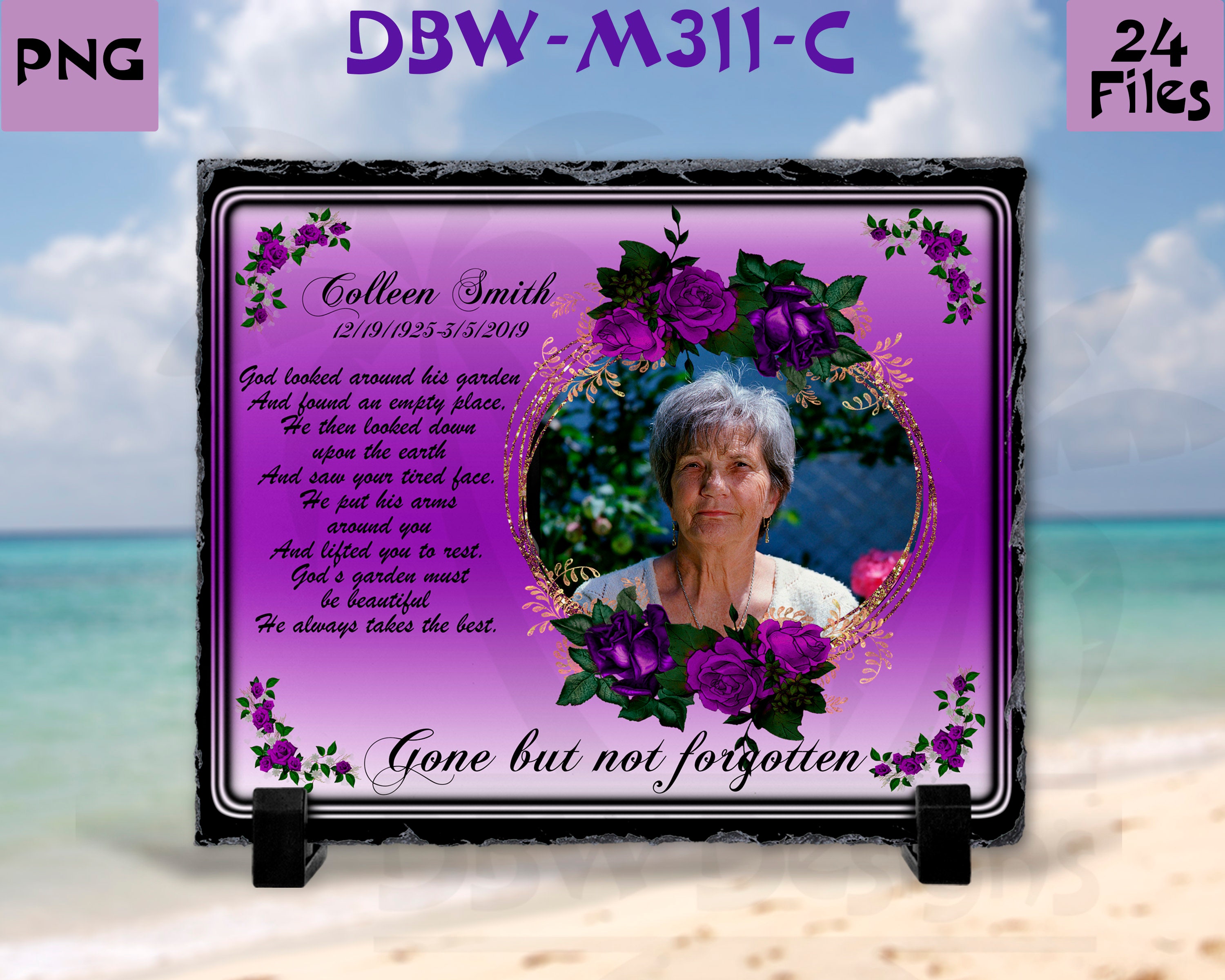 MEGA SET 24 Files Purple Roses Memorial Photo Template - Etsy