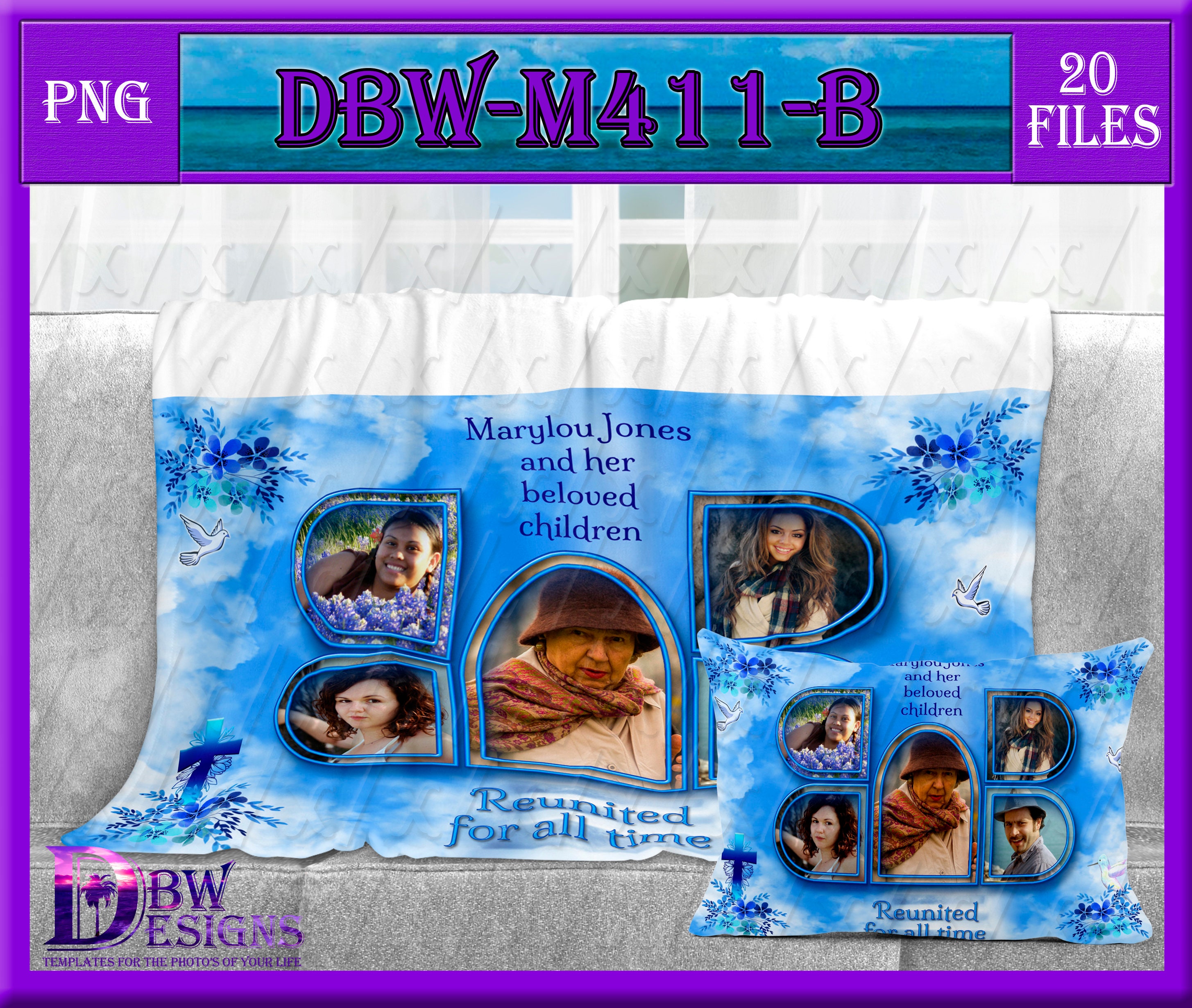 Memorial Photo Template Digital Download Design Heavenly - Etsy